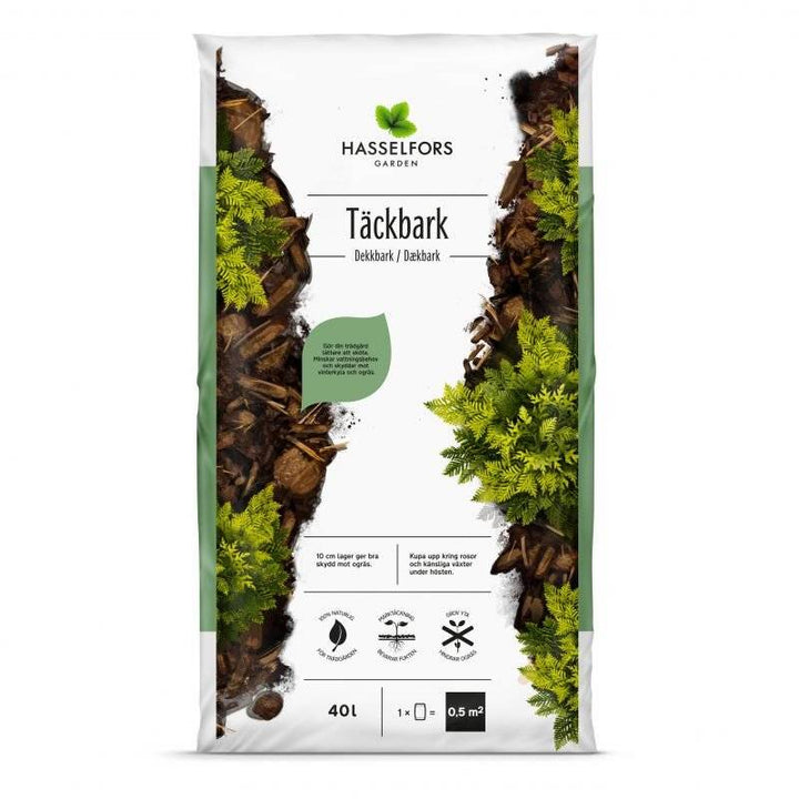Hasselfors täckbark, 40 liter, 48st, Helpall - Fraktfritt – Thujor.se